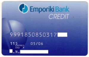 Bank Card: Emporiki Banc CREDIT (Commercial Bank of Greece, GreeceCol ...