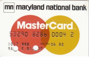 Bank Card: Mastercard (Maryland National Bank, United States of America ...
