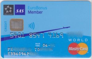 Bank Card: SAS Euro Bonus (SEB Kort Bank AB, DenmarkCol:DK-MC-0007