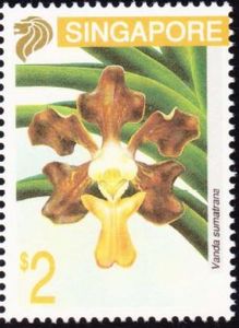 Stamp: Vanda sumatrana (Singapore(Singapore '95 Exhibition : Orchids ...