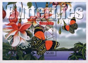 Stamp: Figure-of-eight butterfly (Callicore maimuna) (Grenada ...