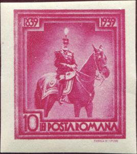 Stamp: King Carol I on Horseback (Romania(Birth Centenary of King Carol ...