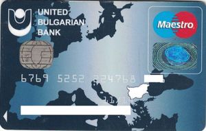 Bank Card: United Bulgarian Bank Maestro Europa Map - 0111 (United ...