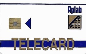 Phonecard: Gold TELECARD on Little Dark Blue Stripe (Aplab, India ...