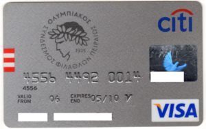 Bank Card: citi VISA (06/07) (Citibank, GreeceCol:GR-VI-0337