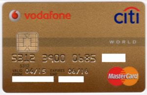 Bank Card: vodafone citi VORLD MasterCard (06/12) (Citibank, GreeceCol ...