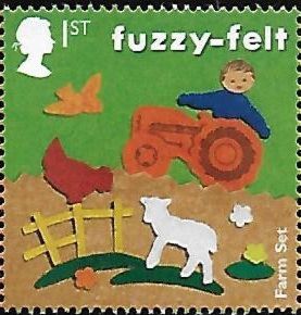 Stamp: Fuzzy-Felt Farm Set (United Kingdom of Great Britain & Northern ...