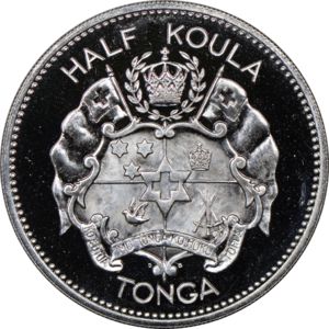 Coin: ½ Koula (Salote Tupou III - Platinum edition) (Tonga(1962 - Koula ...