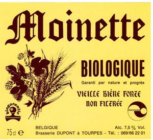 Drink Label: Moinette Biologique (Brasserie Dupont, BelgiumCol:BE-BEER ...