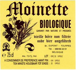 Drink Label: Moinette Biologique (Brasserie Dupont, BelgiumCol:BE-BEER ...