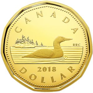 Coin: 1 Dollar (Common Loon, Loonie. Silver Gilded) (Canada(2003~2023 ...