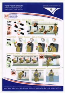 Safety Card: Embraer 120 (Freedom Airline Express, KenyaCol:FDT-KE-0001