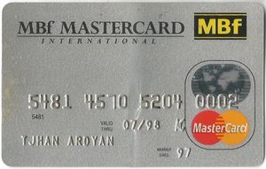 Bank Card: MBf MASTERCARD INTERNATIONAL (MBf, IndonesiaCol:ID-MC-0045