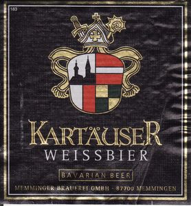 Drink Label: Kartäuser Weissbier (Memminger Brauerei, Germany, Federal ...