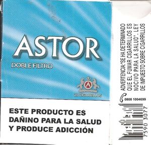 Paquete de Cigarrillos: Astor Doble Filtro (VenezuelaCol:VE-CT-0008
