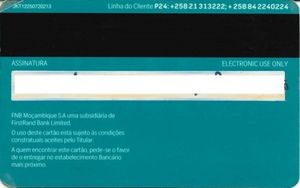 Bank Card: Fnb (FNB, MozambiqueCol:MZ-VE-0007