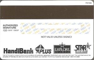 Bank Card: First Security Bank (First Security Bank, United States of ...