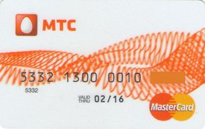 Bank Card: MTS White (MTS Bank, RussiaCol:RU-MC-1170