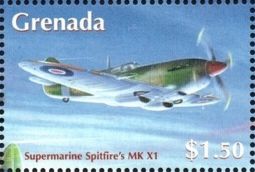 Stamp: Supermarine Spitfire MK XI (Grenada(60th Anniversary Battle of ...