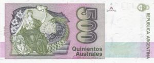 Banknote: 500 Australes (Argentina(1985-1991 (ND) "Austral" Issue) Wor ...