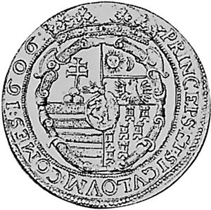 Coin: 10 Ducats (Transylvania) (1604~1605 - Stephan Bocskai) WCC:km36
