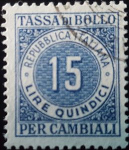 Stamp: Tassa di bollo (Italy) (Revenue stamp for bill of exchange) Un ...