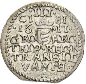 Coin: 3 Groschen (Transylvania) (1608~1613 - Gabriel Báthory) WCC:kmA77