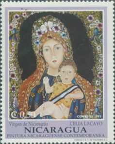 Stamp: Virgin of Nicaragua, by Cella Lacayo. (Nicaragua(Contemporary ...