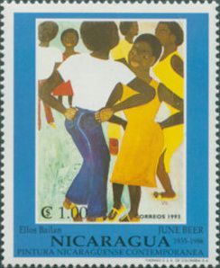 Stamp: The Dance, by June Beer. (Nicaragua(Contemporary Art by Rodrigo ...