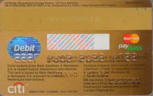Bank Card: Citigold (Bank Handlowy/Citibank, PolandCol:PL-MC-0298 💳