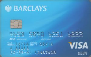 Bank Card: VISA Debit (Barclays Bank, United Kingdom of Great Britain ...