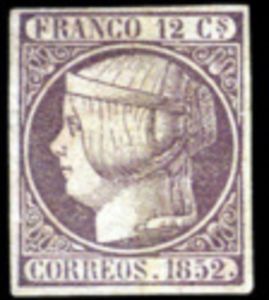 Stamp: Queen Isabel II (Spain(Queen Isabel II) Mi:ES 13,Sn:ES 13,Yt:ES ...