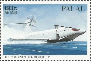 Stamp: The "Caspian Sea Monster" (Palau(Oddities of the Air - Weird and ...