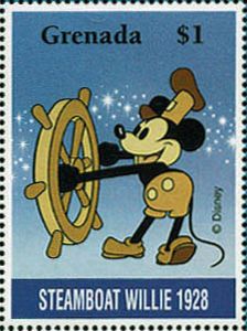 Stamp: Mickey's magical moments - Steamboat Willie, 1928 (Grenada ...