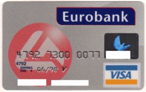 Bank Card: Eurobank VISA (5-97) (EuroMerchant Bank S.A., GreeceCol:GR ...