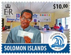 Stamp: 20th Anniversary of Solomon Islands Postal Corporation (Solomon ...