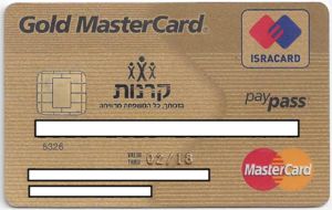 Tarjeta de Banco: Gold MasterCard - Kranot pay pass (Isracard, IsraelCol:IL-MC-0007.02