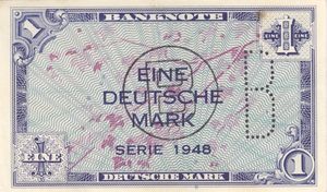 Banknote: 1 Deutsche Mark (Germany, Federal Republic(1948 First Issue ...