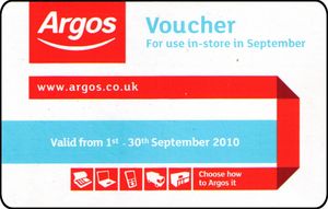 Gift Card: Voucher September (Argos, United Kingdom of Great Britain ...