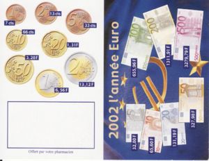 Calendrier de poche: 2002 the Euro year (France(Advertising) Col:FR ...