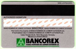 Bank Card: Business card - 2 (Bancorex, Romania) Col:RO-VI-0006