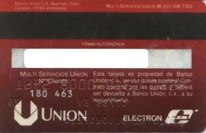 Bank Card: MultiUnion (Banc Union, VenezuelaCol:VE-UC-0002.02
