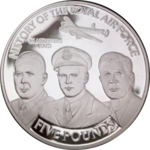 Coin: 5 Pounds (History of the RAF, Dambusters Raid) (Jersey(2008 ...