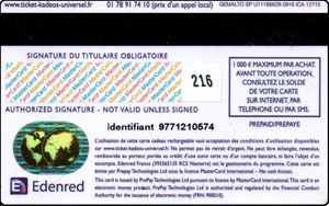 Gift Card: Michelin (MasterCard, France(MasterCard) Col:FR-Master-008a_10