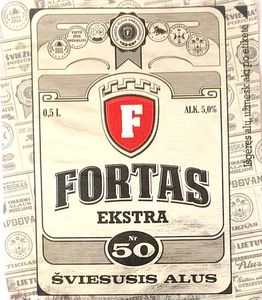 Drink Label: Fortas Ekstra (Volfas Engelman (Olvi), LithuaniaCol:LT ...