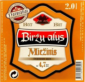 Drink Label: Birzu Alus Miezinis (Birzai - UAB “Biržų alus ...