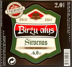 ฉลากเครื่องดื่ม: Birzu Alus Sirvenos (Birzai - UAB “Biržų alus ...