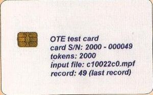 Phonecard: OTE Perivallon test card 2000 tokens (Test, Proof, Sample ...
