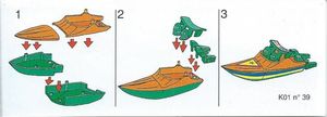 Meal Toy: Speedboat (orange hull) (Kinder Surprise, Europe) (Kinder ...