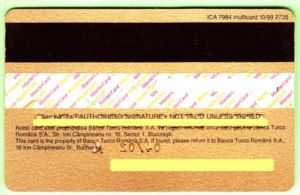 Bank Card: BTR-Mastercard gold 2 (Banca Turco-Romana, Romania) Col:RO ...